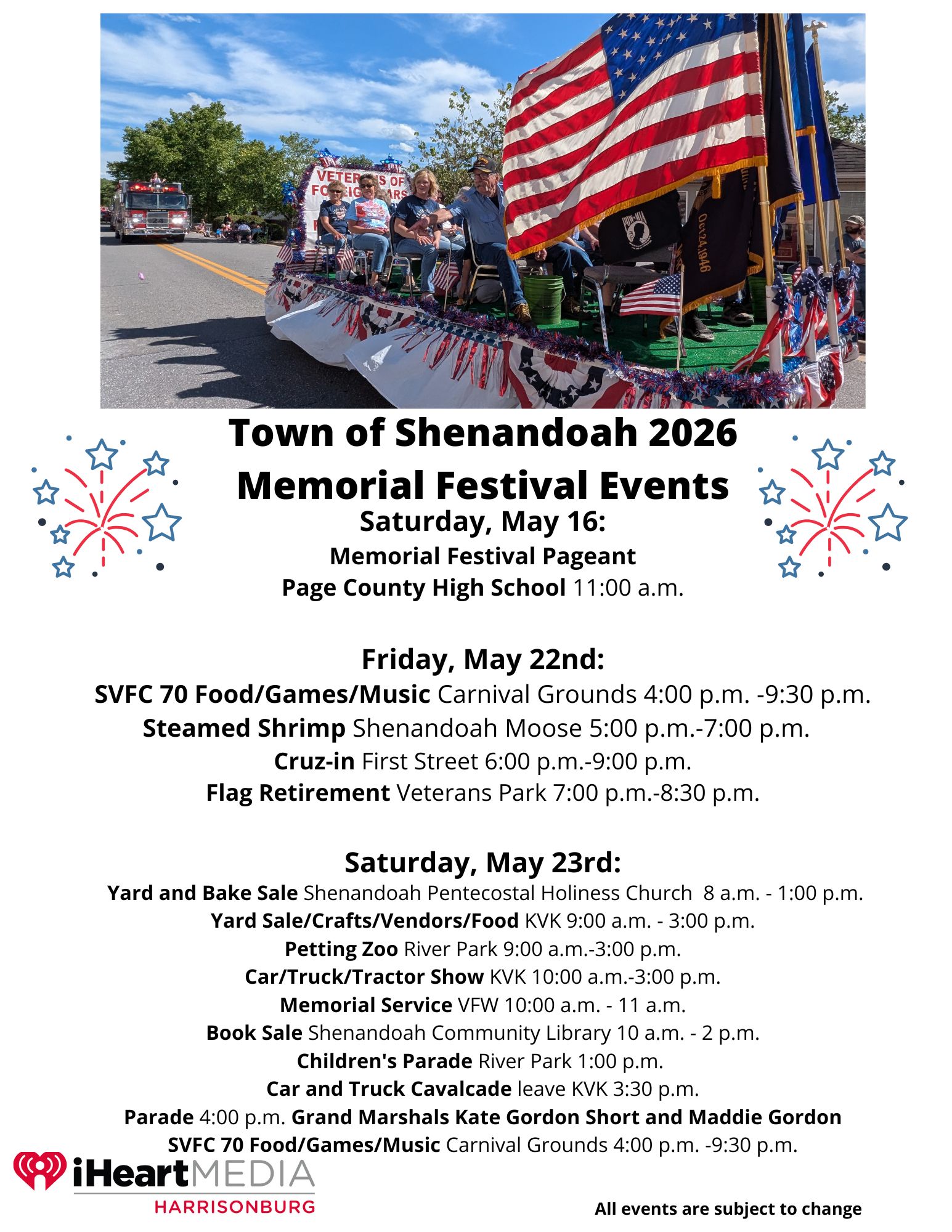 2026 Town of Shenandoah Memorial Festival | Shenandoah Virginia