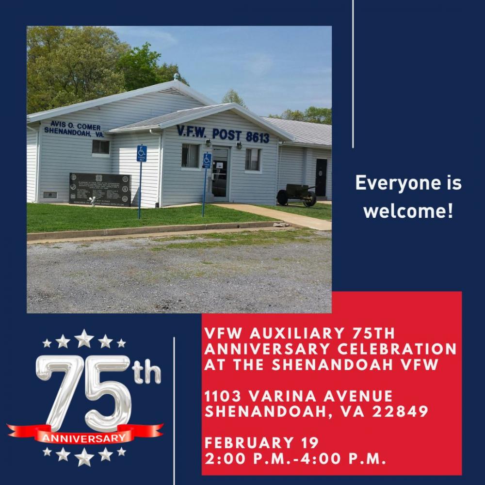 Shenandoah VFW Post 8613 Auxiliary 75th Anniversary Event | Shenandoah ...